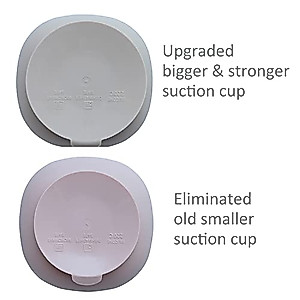 Ginbear Suction Bowls for Baby Girl, Baby Led Weaning Spoon and Fork, Baby Dishes and Utensils Set for Toddlers, Silicone Baby Feeding Set 6-12 Months (Baby Pink)