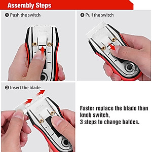 Goldblatt 2 Pieces Razor Blade Scraper with 20-piece Blades, Razor Scraper Tool, Razor Holder for Cleaning Glass Cooktop, Window, Decals, Stickers, Labels, Caulk, Adhesive, Paint Glue Removal