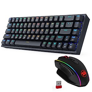 Redragon M686 Vampire Elite Wireless Mouse & K631 Castor 65% Wired RGB Gaming Keyboard Bundle
