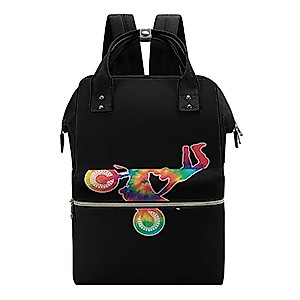 Tie Dye Motocross Stunt Rider Diaper Bag Backpack Large Capacity Mommy Bags Multifunction Nappy Bag Travel Back Pack Black-Style