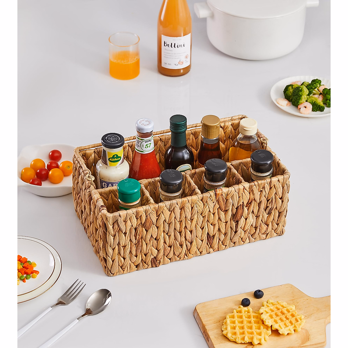 Berdeng Utensil Caddy, Silverware Caddy, Cutlery Holder, Utensil Holder for Party, Picnic Caddy for Plates and Utensils, Utensil Basket for Table,Napkin and Utensil Holder