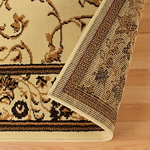 Superior Indoor Area Rug Set, for Living Room, Entryway, Basement, Kitchen, Office, Floor Cover, Jute Backing, Formal Floral, Clementina 3 Piece Rug Set, 2' x 3', 2' x 5', 5' x 7', Beige Ivory