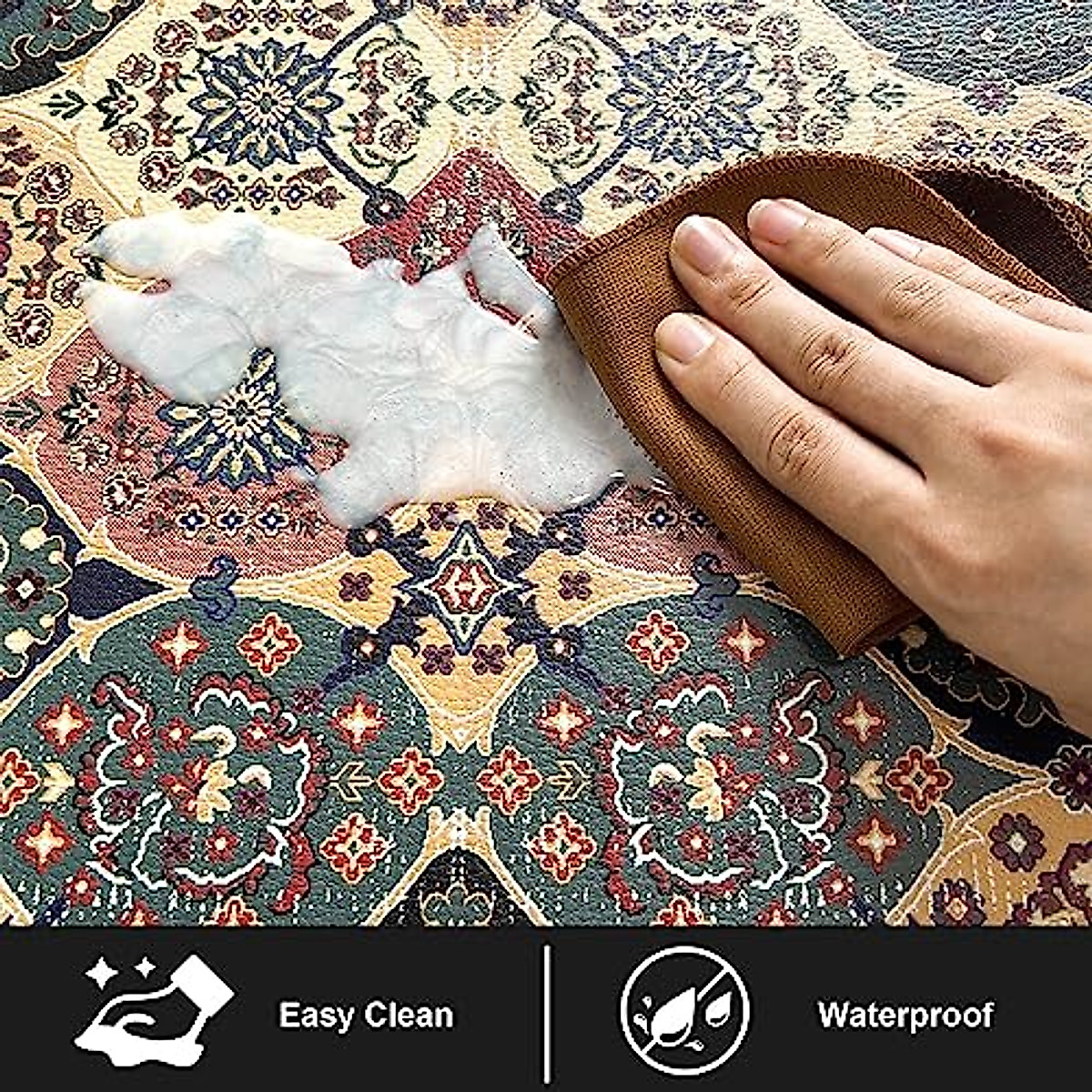 OTOB Kitchen Rugs Set of 2 Anti Fatigue Mats for Kitchen Floor Boho Kitchen Rugs and Mats Non Skid Washable Memory Foam Kitchen Floor Mat Comfort Standing Desk Mat for Front of Sink Laundry