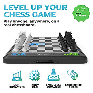 Bryght Labs - ChessUp - Electronic Chess Board - Built-In Chess Engine and Instructor - With Chess Set TouchSense Pieces - Features Wireless Play and Companion App
