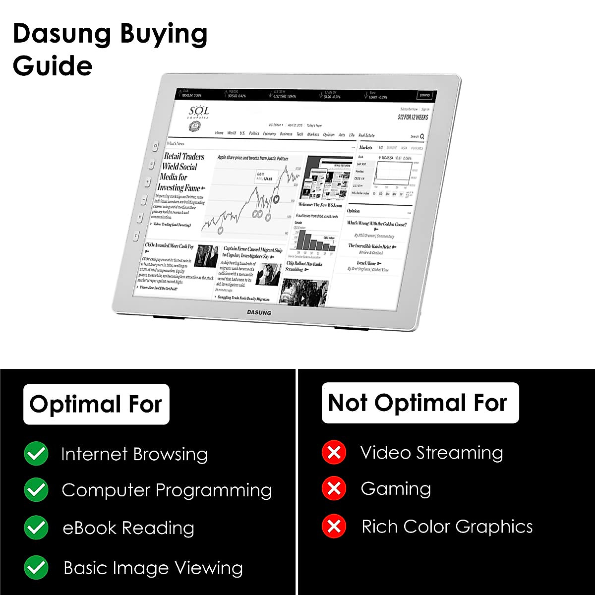 DASUNG E-Ink Paper Like 3 HD Front-Light Touch 13.3" Monitor - Silver