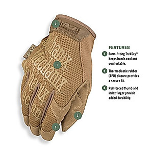 Mechanix Wear: The Original Tactical Work Gloves with Secure Fit, Flexible Grip for Multi-Purpose Use, Durable Touchscreen Safety Gloves for Men (Brown, X-Large)
