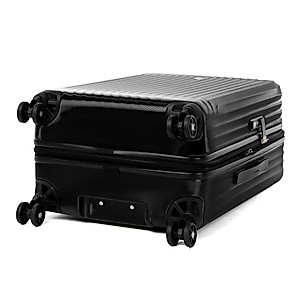 Travelpro Maxlite Air Hardside Expandable Checked Luggage, 8 Spinner Wheels, Lightweight Hard Shell Polycarbonate Suitcase, Black, Checked Medium 25-Inch