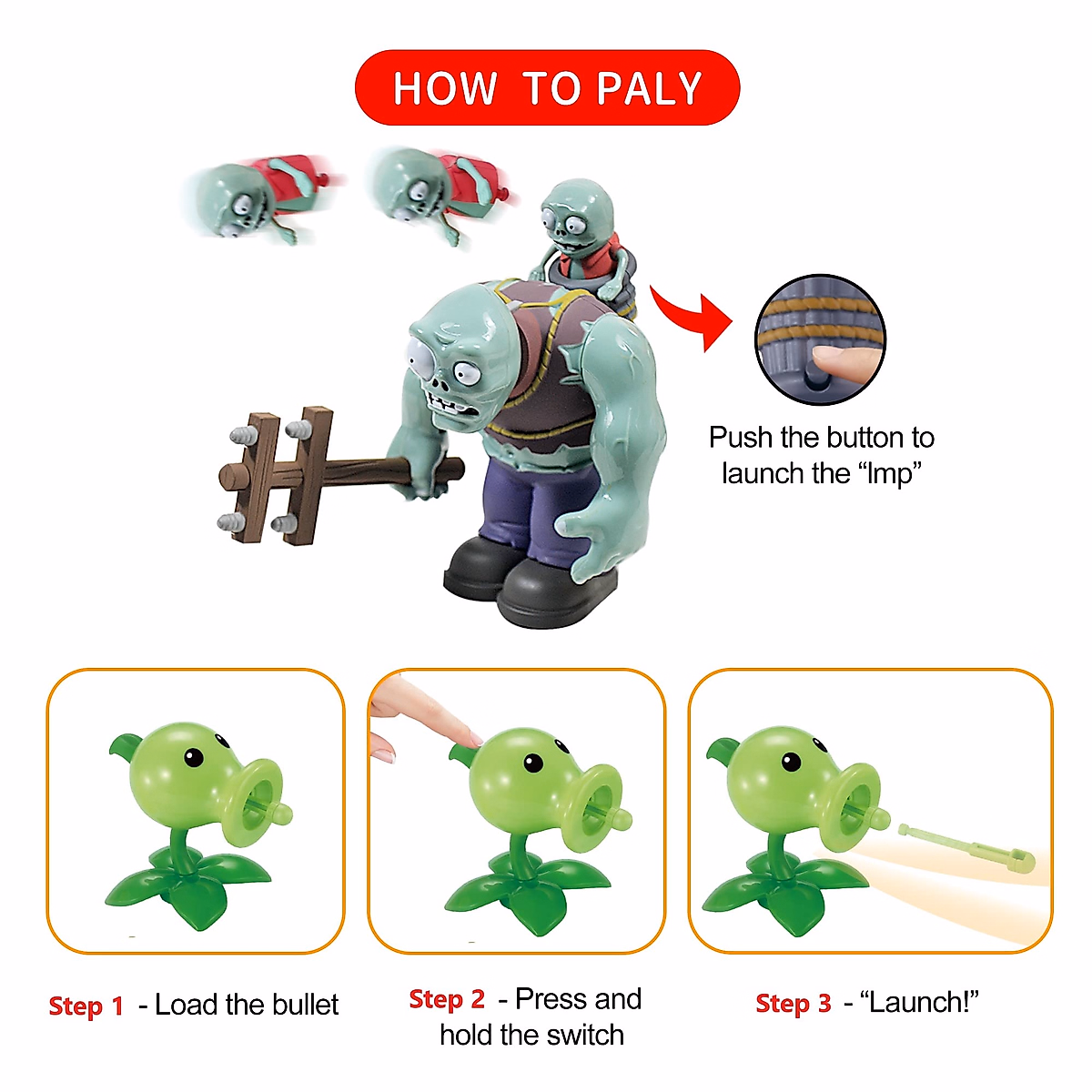 ROLOSO Plants and Zombies Toys Figures vs Peashooter Party Favors Birthday Decorations Supplies Plushies Sets Playset Series 2 PVZ Games Gift Box Zomboss Gargantuar Free Storage Box