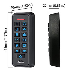 Visionis FPC-7298 Four Door Access Control System for 4 Doors Inswing Door 600lbs MagLock Time Attendance TCP/IP Wiegand Controller, Black RFID Card Reader and Keypad, 10,000 Users Software Kit