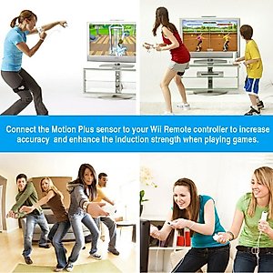 bangbird Motion Plus Adapter Sensor W/Silicon Case for Nintendo Wii Remote Controller, MotionPlus Adaptor Accelerator - 2 Pcs White