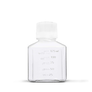 Black Magic 3D G6 Scientific 125 ml Plastic Reagent Bottle 6-Pack Laboratory Chemical Storage - Clear Graduated Square Polycarbonate Plastic Leakproof Bottles