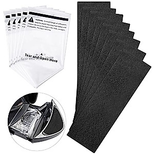 Gueevin 12 Pcs Carbon Activated Charcoal Filter Replacement Filters and 50 Pcs Waste Drawer Liners Litter Box Liner Compatible with Litter Robot 3 for Absorbing Odors Control Damp Keep Home Fresh