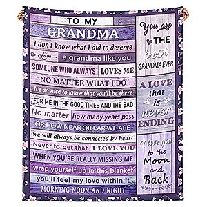 S SETEOSIR Grandma Blanket Mothers Day Birthday Gifts for Grandma - Best Grandma Gifts for Grandma from Granddaughter Grandchildren