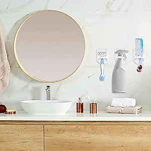 8 Pack Wall Mount Spray Bottle Hooks Holder Spray Bottle Hanger Adhesive Hook to Create Storage Space Spray Bottle Rack Organizer Hanger for Cabinet Kitchen Variety Surfaces Spray Bottle Wall Holder