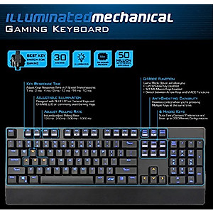 Mechanical Gaming Keyboard Brown Switch - LED Backlit Full Mechanical Keyboard with 104 Keys