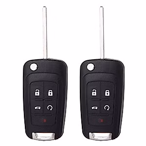 cciyu 2X Uncut 5 Buttons Keyless Entry Remote Fob Key Fob Replacement for 10 11 12 13 14 15 16 17 for Dodge for Jeep for Buick OHT01060512