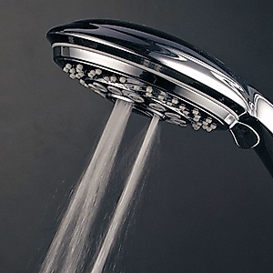 HotelSpa 7-Setting AquaCare Series Spiral Handheld Shower Head with Patented ON/OFF Pause Switch and 5-7 foot Stretchable Stainless Steel Hose (Premium Chrome)
