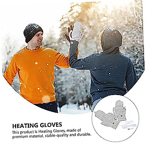 CLISPEED 1 Set Heated Gloves Ski Gloves Outdoor Gloves Knit Gloves USB Computer Gloves Electric Winter Gloves Unisex Heating Gloves Winter Warm Gloves Outdoor Sports Gloves Hand Covers Man