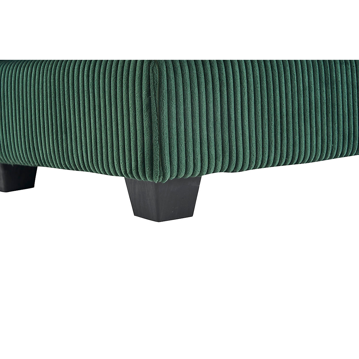 DERCASS Corduroy Single Sofa with 2 Toss Pillows and Ottoman,56.3 Inch Comfy Sofa- Deep Seat Couch for Living Room (Green)