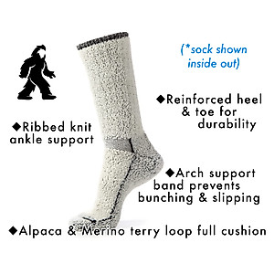 Desert Breeze Distributing Luxurious Alpaca and Merino Wool Boot Sock, The Mountaineer, for Men, Women, Insulated Terry Loop Cushion, USA Made