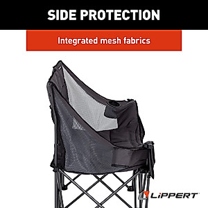 Lippert Folding Padded loveseat for Camping with Carry Bag Dark Grey