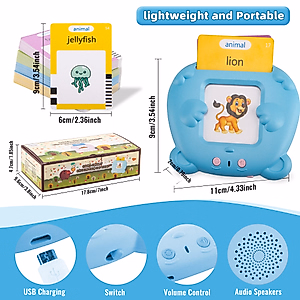 Talking Flash Cards,BAIBAOLE 112 PCS Flash Cards 224 Words Toddler Learning Educational Toys Speech Therapy Toys for Autistic Children