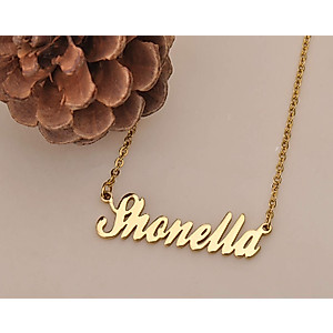 HUAN XUN Custom Name Plate Necklace Unique Jewelry Gifts for Mom Mother Keila