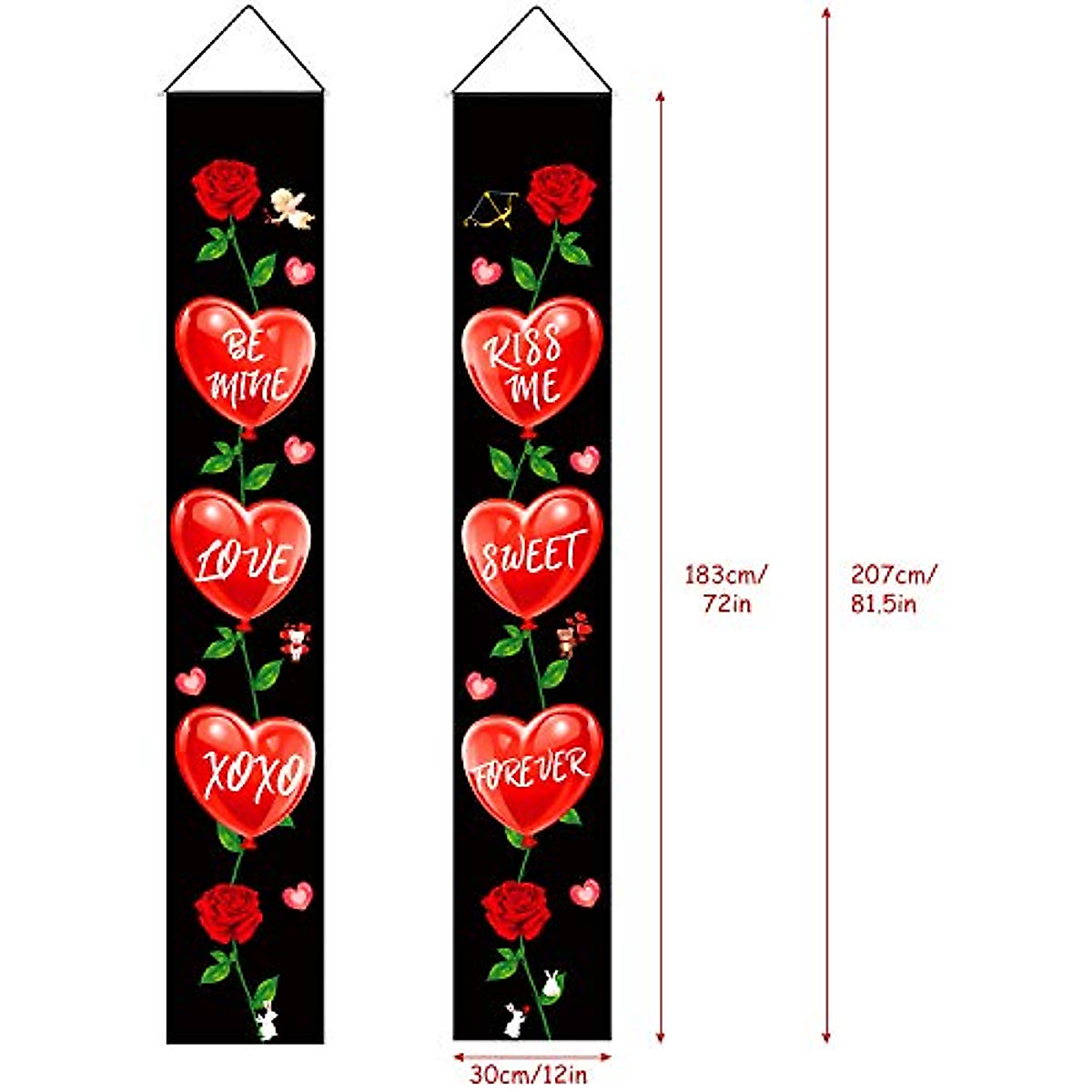 Valentine's Day Banner Fun Valentines Conversation Porch Sign Love Sweet Banner Valentine's Day Hanging Decoration for Engagement, Wedding, Anniversary