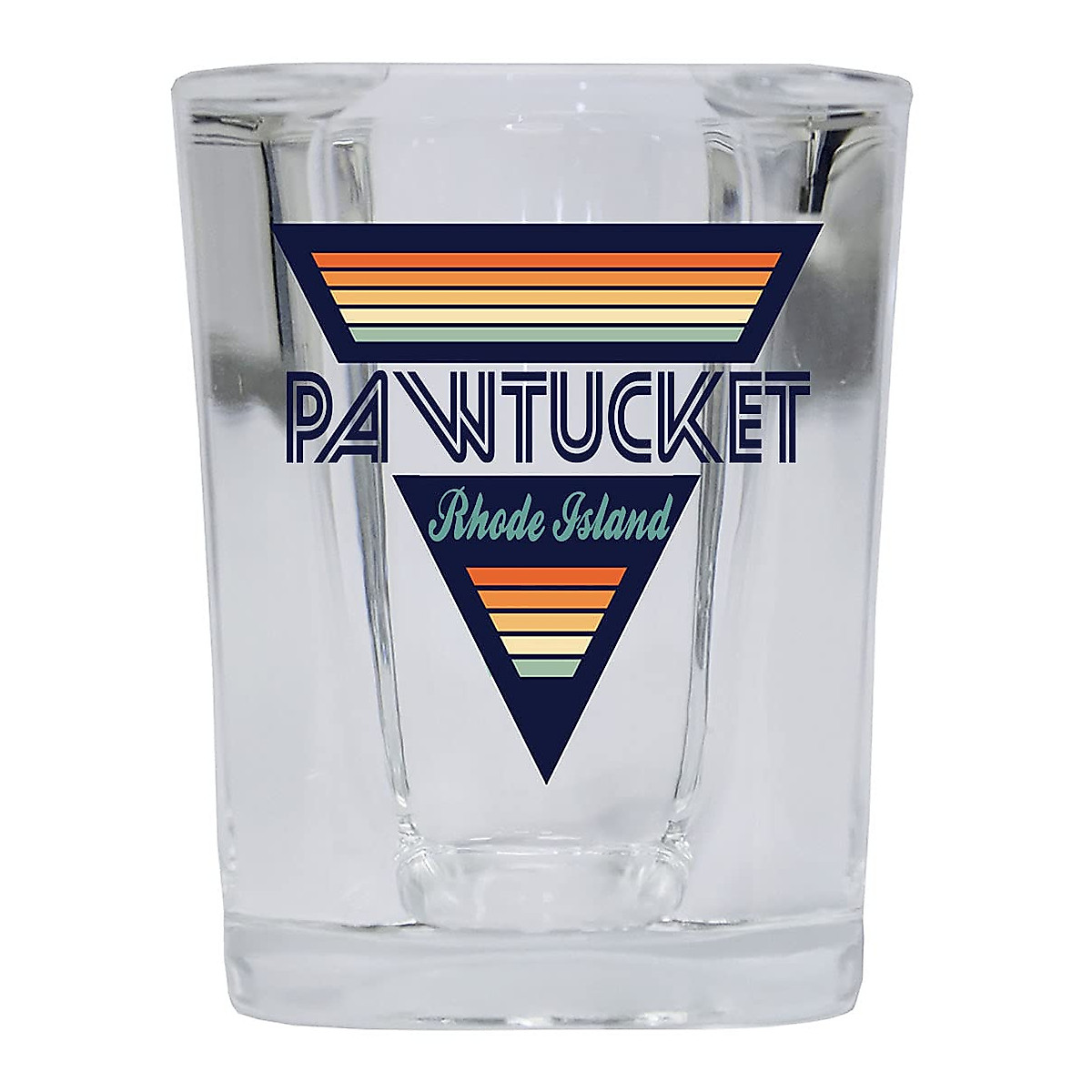 Pawtucket Rhode Island 2 Ounce Square Base Liquor Shot Glass Retro Design