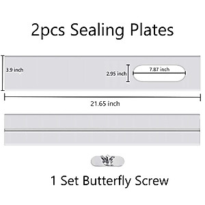 ASKAWTE 2PCS Air Conditioner Window Sealing Plate,Portable Air Conditioner Window Vent Kit, Adjustable Length Portable Ac Vent Kit, Window Slide Kit Plate for Portable Air Conditioner