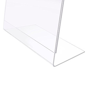 MaxGear Acrylic Sign Holder, Clear Sign Holder Plastic Paper Holder Slant Back Sign Holders 8.5x11 inches Sign Holder Plastic Display Stand for Office, Store, 3 Pack