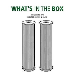 AO Smith 2.5"x10" 20 Micron Sediment Water Filter Replacement Cartridge - 2 Pack - For Whole House Filtration Systems - AO-WH-PRE-RP2