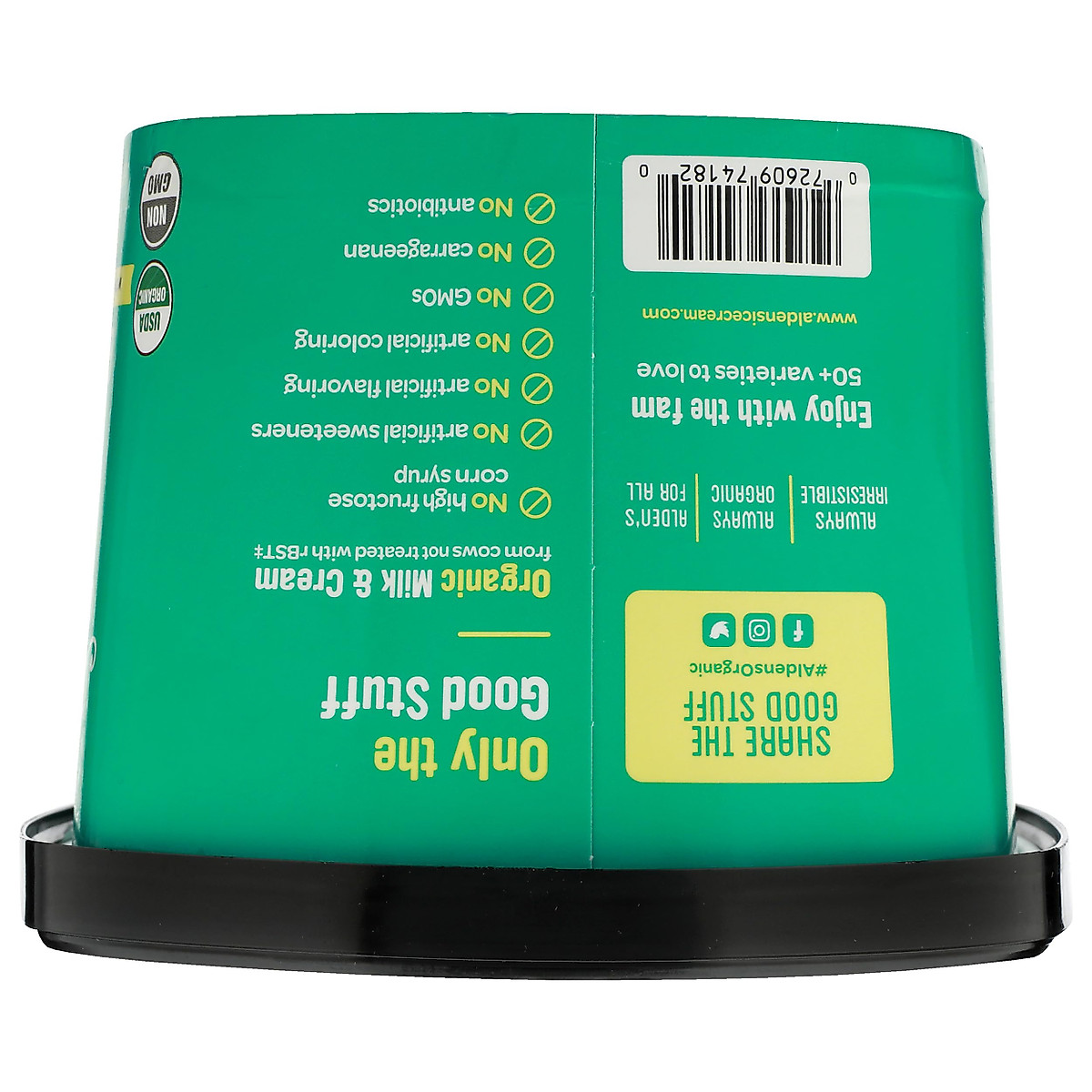 Alden's, Organic Cookies & Cream Ice Cream, 48 oz (Frozen)