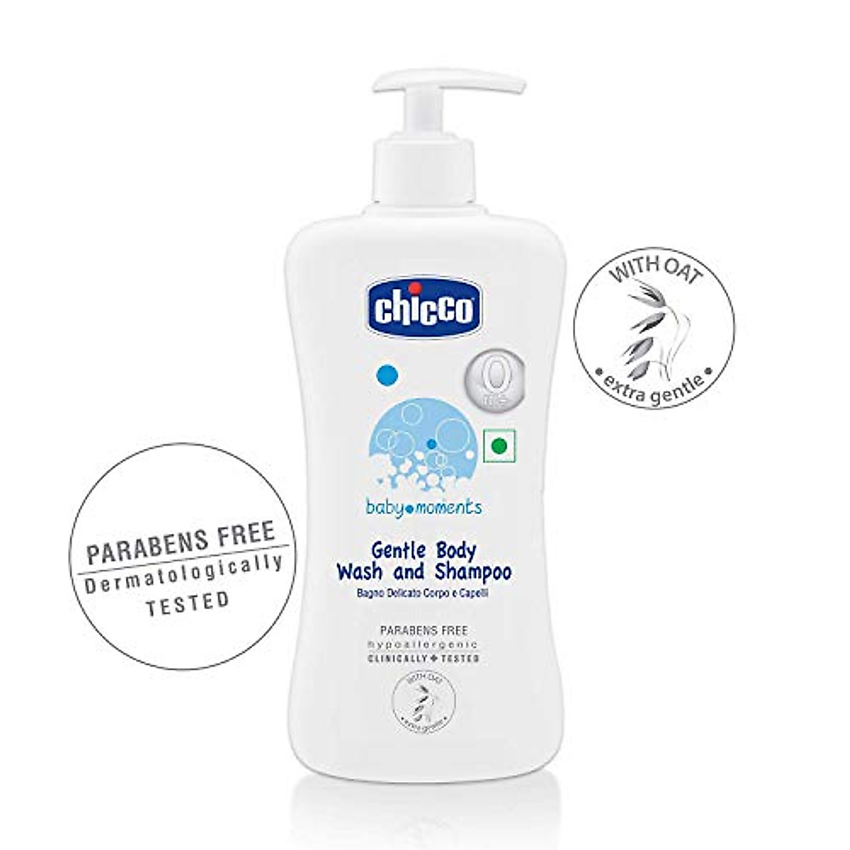 Chicco Baby Moments Gentle Body Wash and Shampoo (500ml)