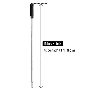 Jovitec 24 Pieces Replaceable Ballpoint Pen Refills Metal Pen Ink Refills Smooth Writing 4.5 Inch (11.6 cm) and 1 mm Medium Tip (Black)