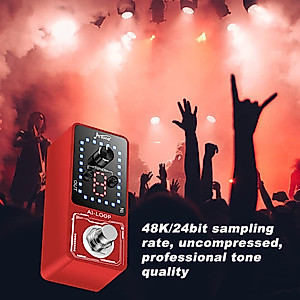 AITONE Looper Pedal Guitar Tuner 9 Loops 40 Minutes Recording Time for Electric Guitar Bass Effect with USB Output (AI-LOOP)