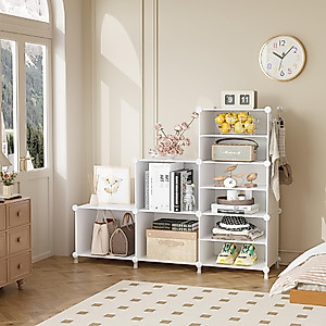 AWTATOS Closet Organizer 6 Cube Storage Shelves Portable Closet Clothes Organizers and Storage Stackable Cubby Shelving for Closet Bedroom Living Room Office White