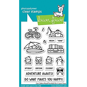 Lawn Fawn - Car Critters Road Trip Add-on Stamps, Dies and Pocket