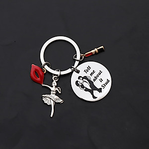 BLEOUK Greese Musical Inspired Keychain Movie Fans Gift Theater Gifts Gift For Her Tell Me About It Stud (Tell me about it Stud)