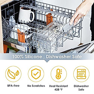 Tomorotec Rack for Sponge Dish Rags Bottles Brushes Kitchen Sink Accessories Over the Sink Adjustable Dishcloth Holder Heat-Resistant Sink Rack Multifunctional Stainless-Steel Silicone Slim Expandable