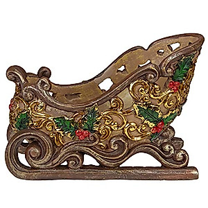 Northlight 8.75" Brown and Gold Sleigh Tabletop Christmas Decoration