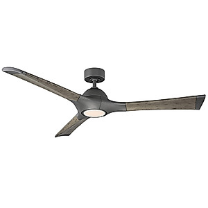 Woody Smart Indoor and Outdoor 3-Blade Ceiling Fan 72in Oil Rubbed Bronze/Dark Walnut with 3000K LED Light Kit and Remote Control works with Alexa, Google Assistant, Samsung Things, and iOS or Android App