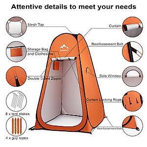 Oileus Pop Up Privacy Tent Portable Shower Tent Beach Changing Room Privacy Tent Camp Toilet Instant Privacy Shelters - Camping Beach Hiking Fishing Orange