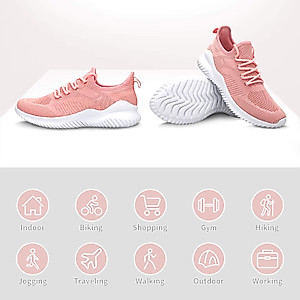 Flysocks Slip On Sneakers for Women-Fashion Sneakers Walking Shoes Non Slip Lightweight Breathable Mesh Running Shoes Comfortable Pink 9.5