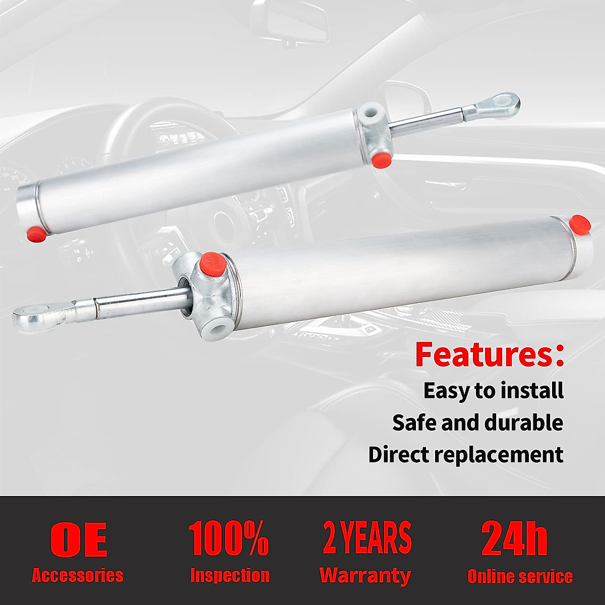 Convertible Top Hydraulic Cylinders Lift Arms Replacement for 1999 2000 2001 2002 2003 2004 Ford Mustang & Cobra, Cylinder Arm Pair Replaces# XR3Z-7650600-A