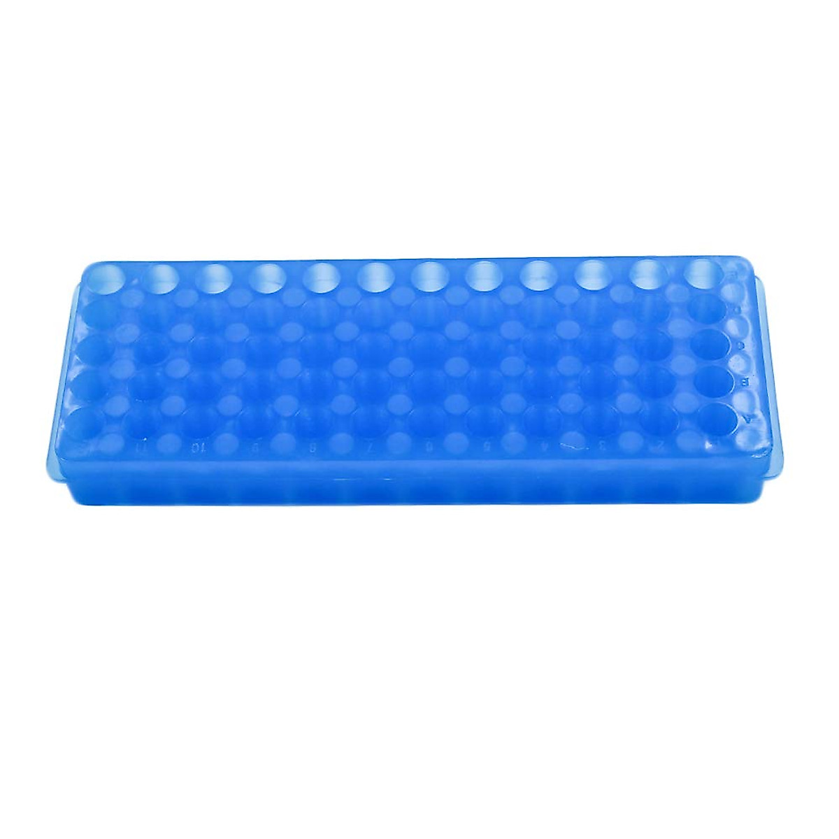 Dahszhi 2Pcs PCR Tube Rack, Double Panel Microcentrifuge Test Tube Rack Holder for 0.5ml 1.5ml 2ml Test Tube, 60-Well, Blue