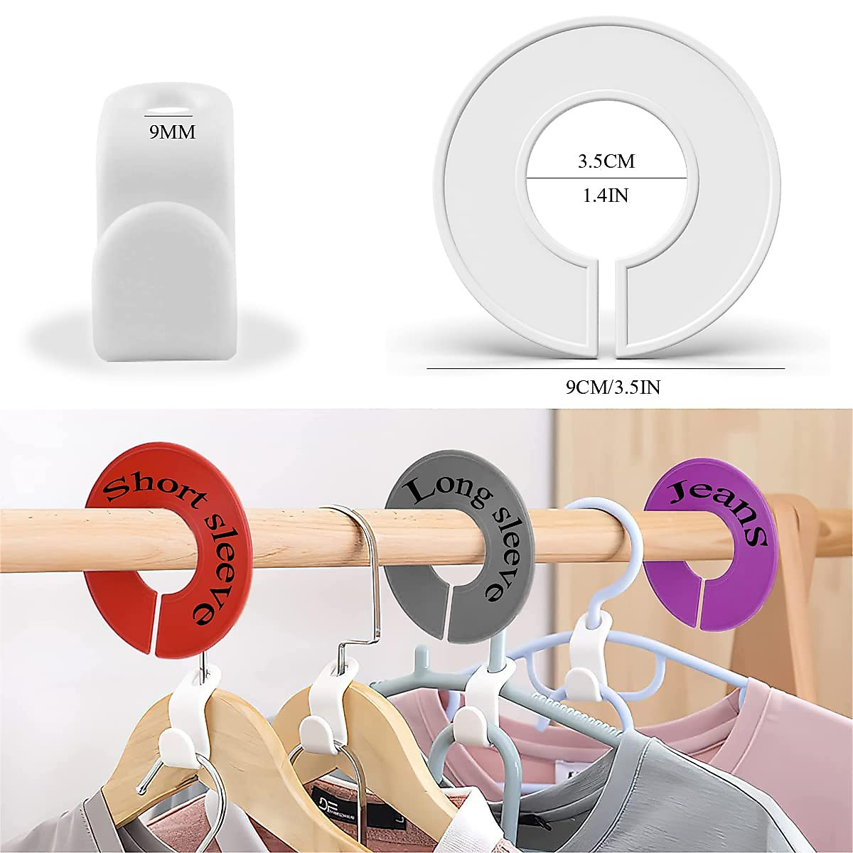 40PCS Clothes Hanger Connector Hooks, Cascading Clothes Hangers for Heavy Duty Space Saving Cascading Connection Hooks with 10 Pieces Clothing Size Dividers Hangers Closet Dividers for Clothes Closet