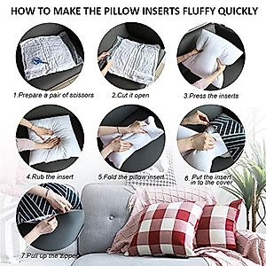 HIPPIH 18x18 Pillow Insert Set of 4, Decorative Euro Square Throw Pillow Inserts for Couch, Sofa, Bed