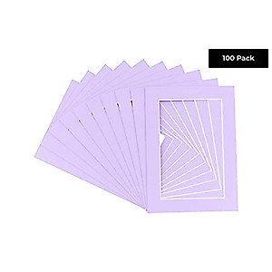 8.5x11 Mat for 11x17 Frame - Precut Mat Board Acid-Free Light Purple 8.5x11 Photo Matte For a 11x17 Picture Frame, Premium Matboard for Family Photos, Show Kits, Art, Picture Framing, Pack of 100 Mats