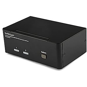 StarTech.com Dual Monitor DisplayPort KVM Switch - 2 Port - USB 2.0 Hub - Audio and Microphone - DP KVM Switch , TAA (SV231DPDDUA)